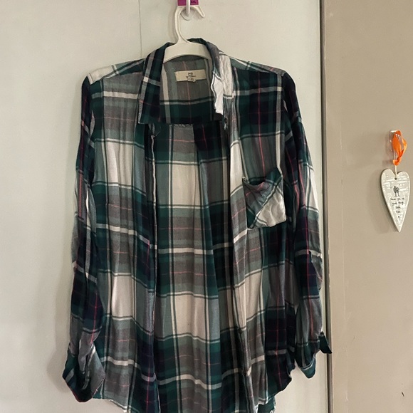 Thread & Supply | Tops | Loose Flannel Shirt Boyfriend Fit Green | Poshmark